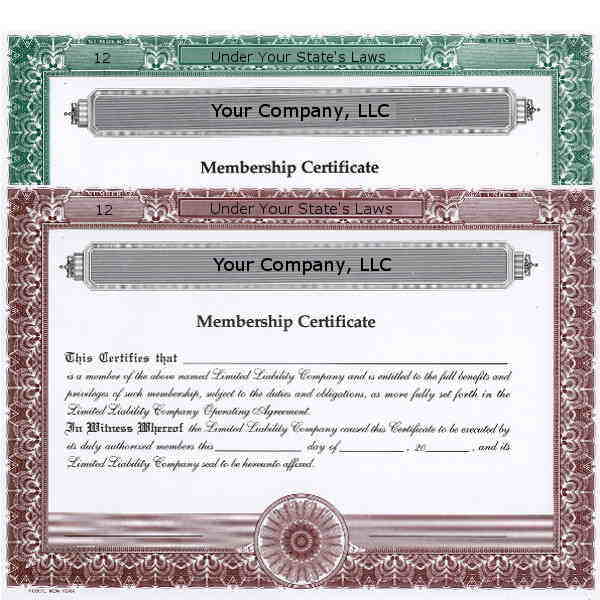 Customize LLC Membership Certificates Online | Multicolored Border ...
